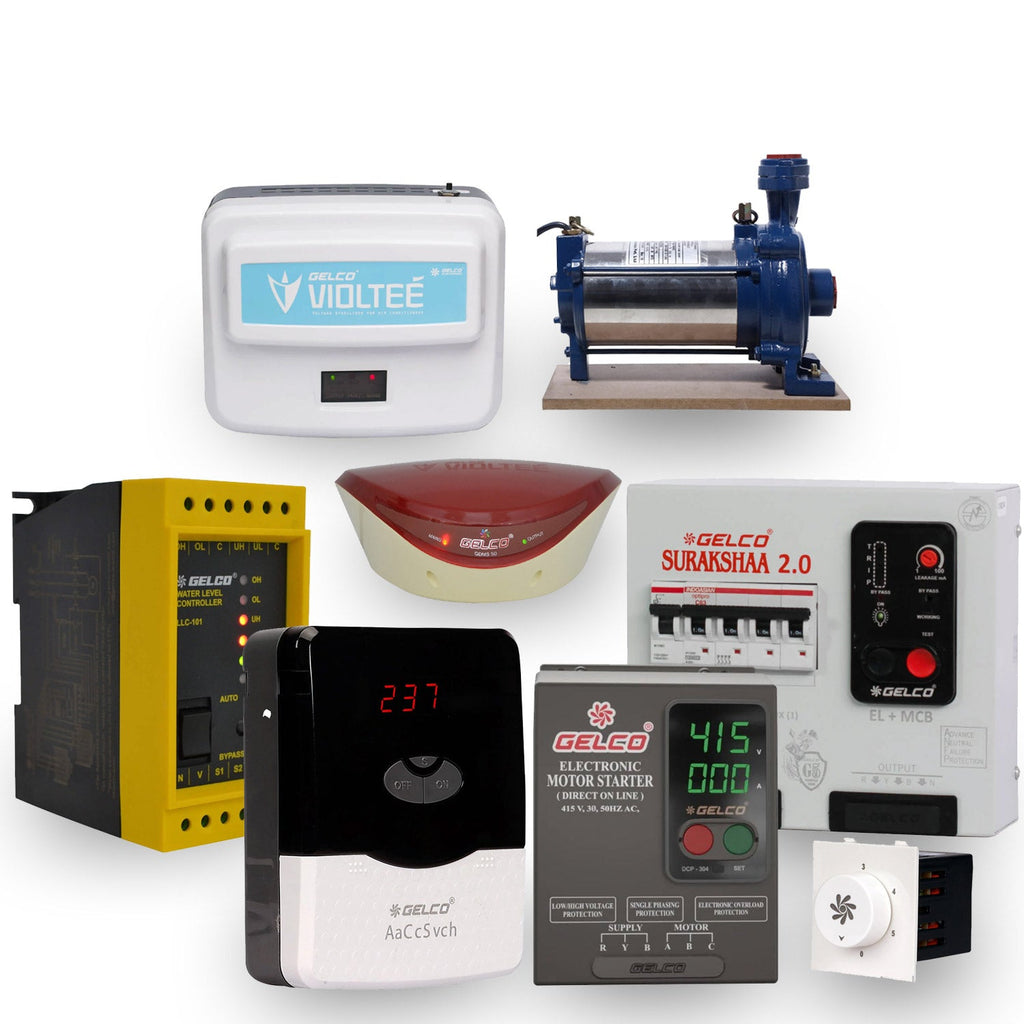 Gelco's Home & Personal Safety Standard Combo For 4-BHK Three Phase Fl ...