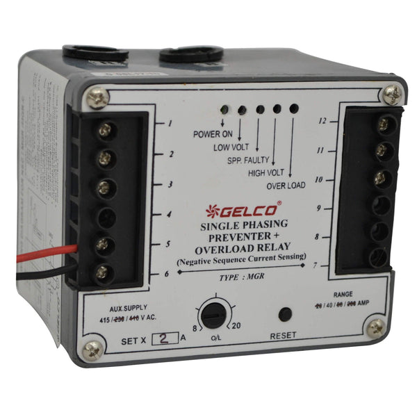 MGR Single Phasing Preventer + Overload Relay – Gelco Electronics Pvt. Ltd.